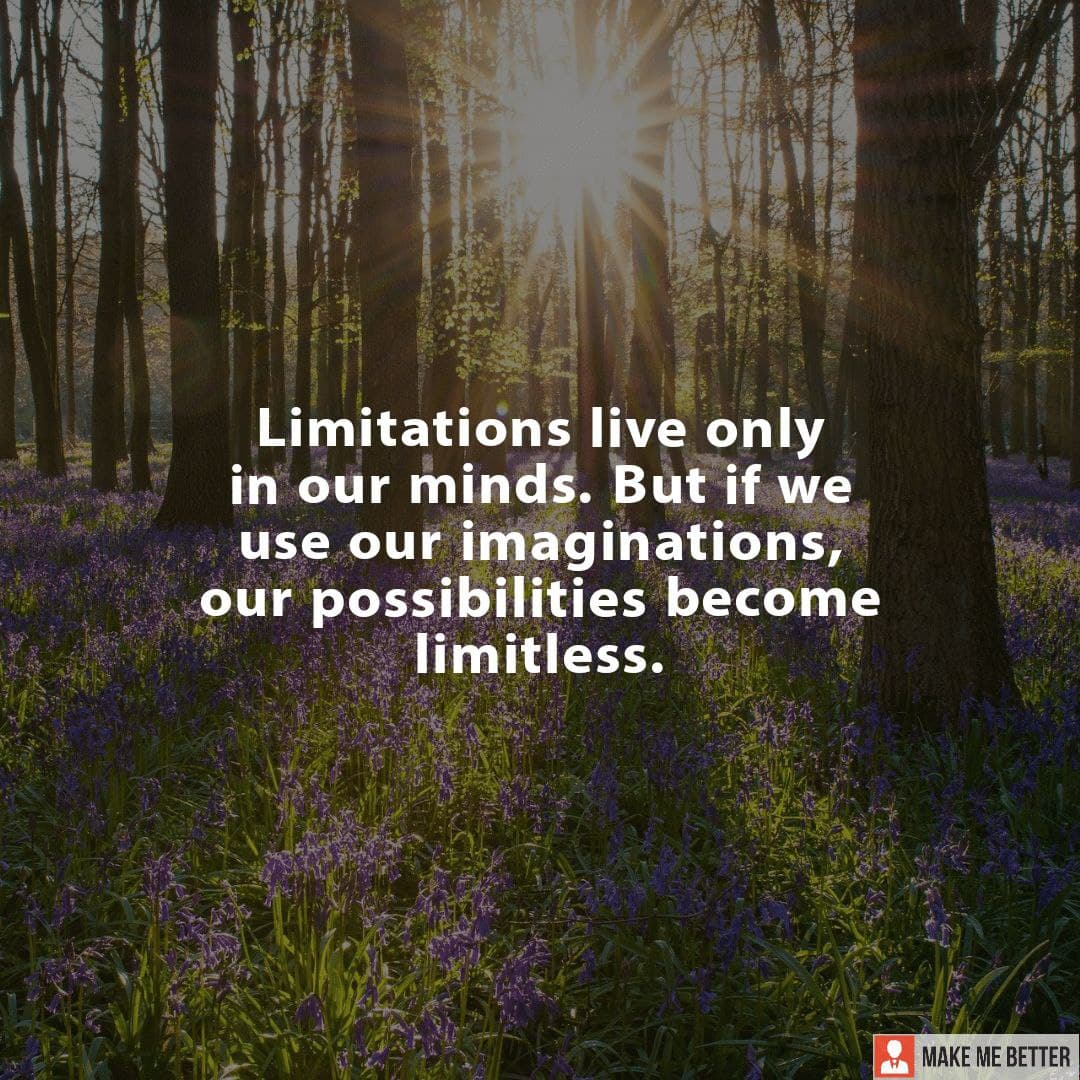 Limitations live only in our minds. But if we use our imaginations, our ...