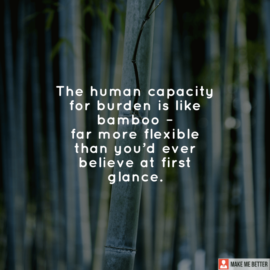 The human capacity for burden is like bamboo – far more flexible than ...